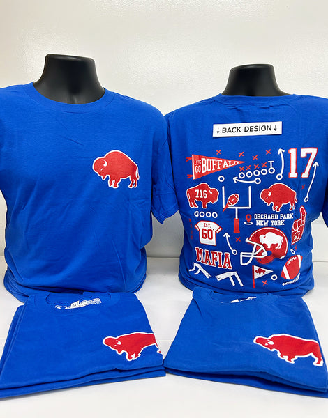 Buffalo Football Art Collage (ROYAL) t-shirt – My Buffalo Shirt